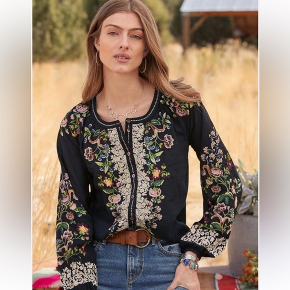 Sundance | Tops | Sundance Agatha Bloom Embroidered Floral Gauze Boho ...